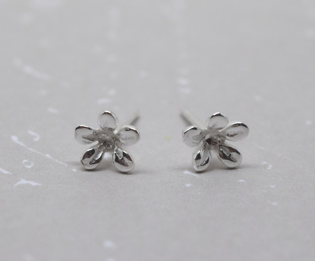 Silver Flower Earrings Solid Sterling 925 Silver Daisy | Etsy UK