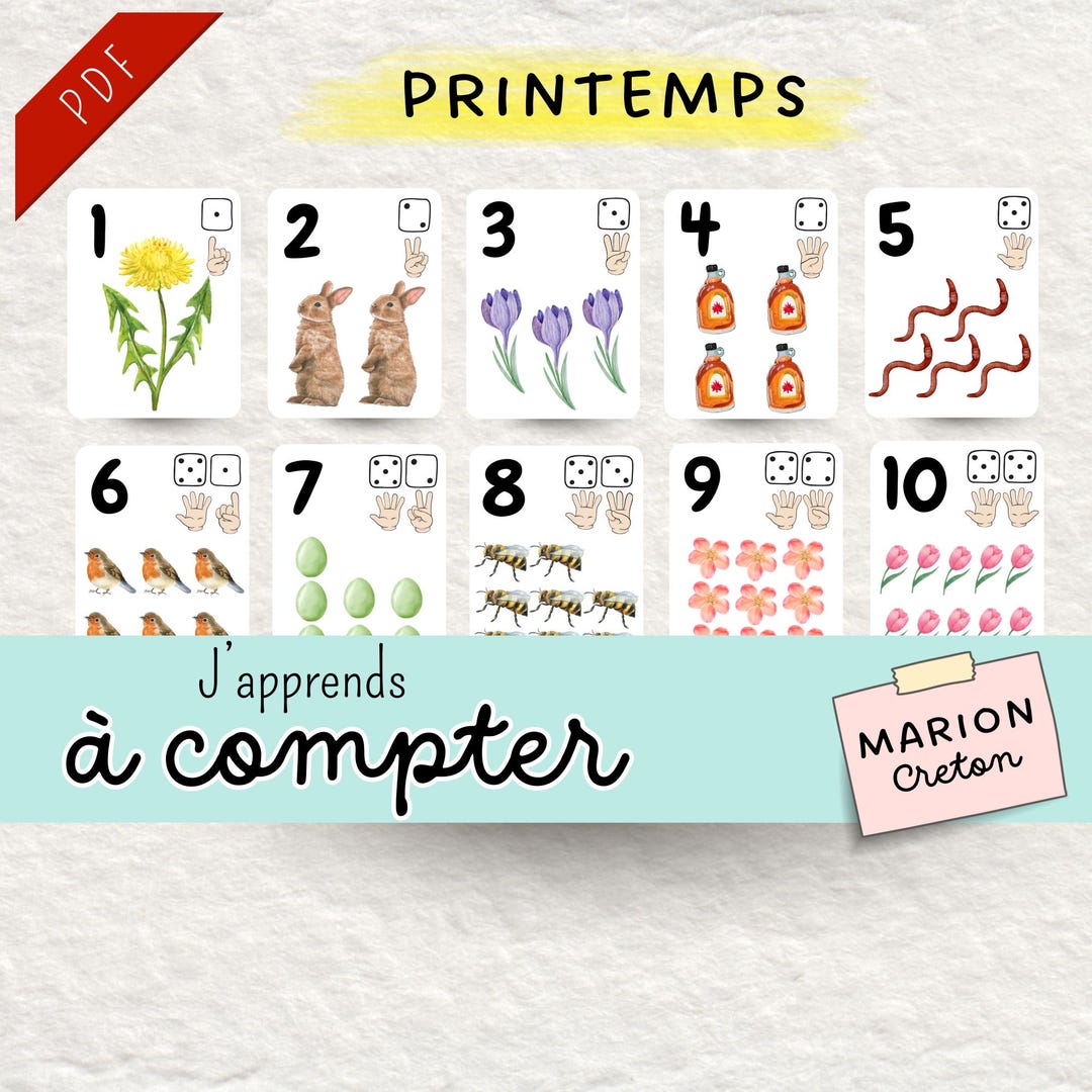 Counting Cards – Spring Theme | Preschool Activity | Montessori ...