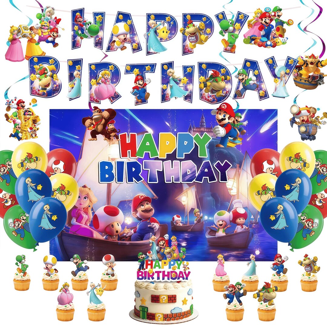 Plumber Birthday Party Decorations Set Banner Cake Topper Cupcake ...