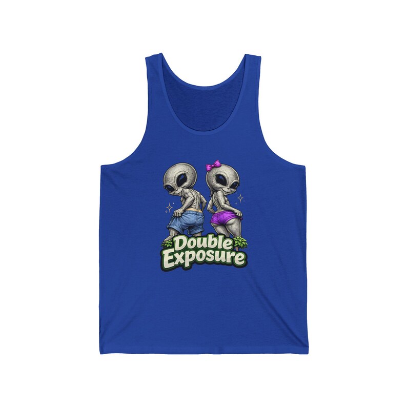 Double Exposure Alien Tank Top | Retro Arcade Vibes, UFO Enthusiest - Etsy