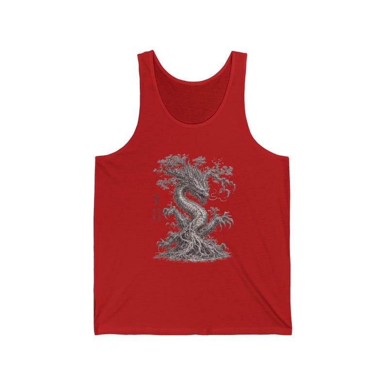 Ink Art Dragon Tree Asian Oriental Dragon Illustration Tank - Etsy