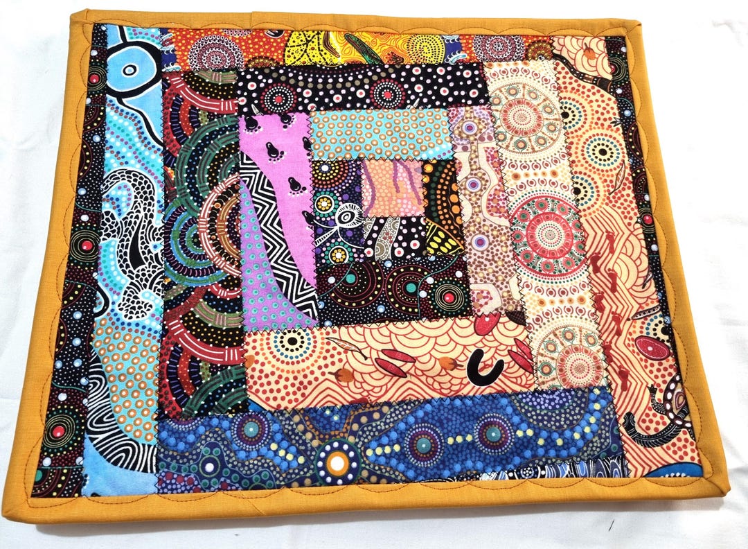 Quilted Aboriginal Print Placemats: Australian Cotton Table Decor, Set ...