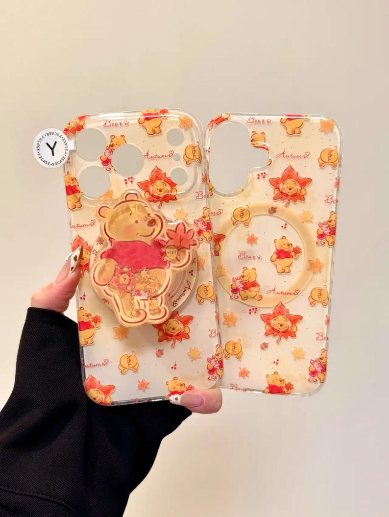 Winnie the Pooh MAGSAFE Case With Liquid Shaker Grip & Beaded Charm ...