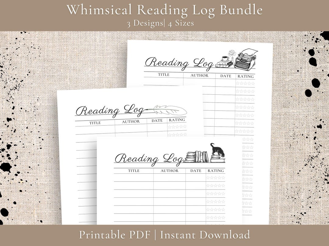 Whimsical Reading Log Printable, Dark Academia Book Tracker Planner ...