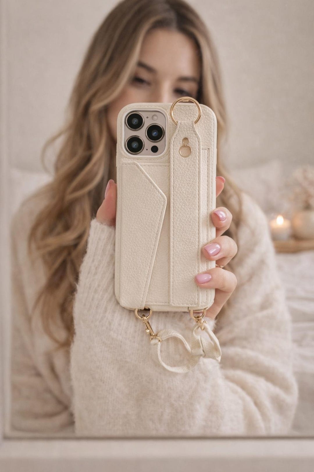 Leather iPhone Wallet Case With Wrist Strap, Ring Holder, Crossbody ...