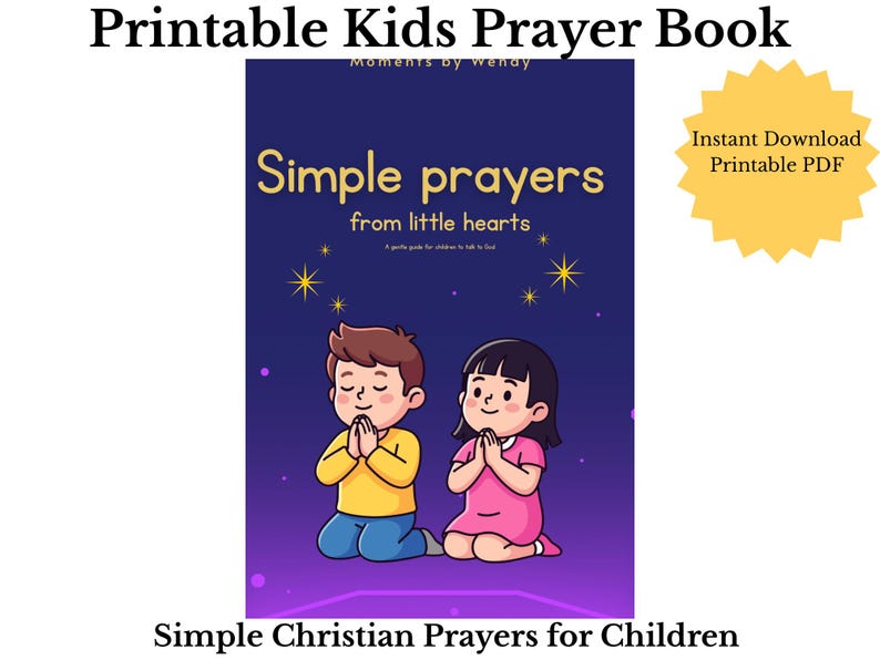 Kids Prayer Book Printable | Simple Christian Prayers (digital Download ...