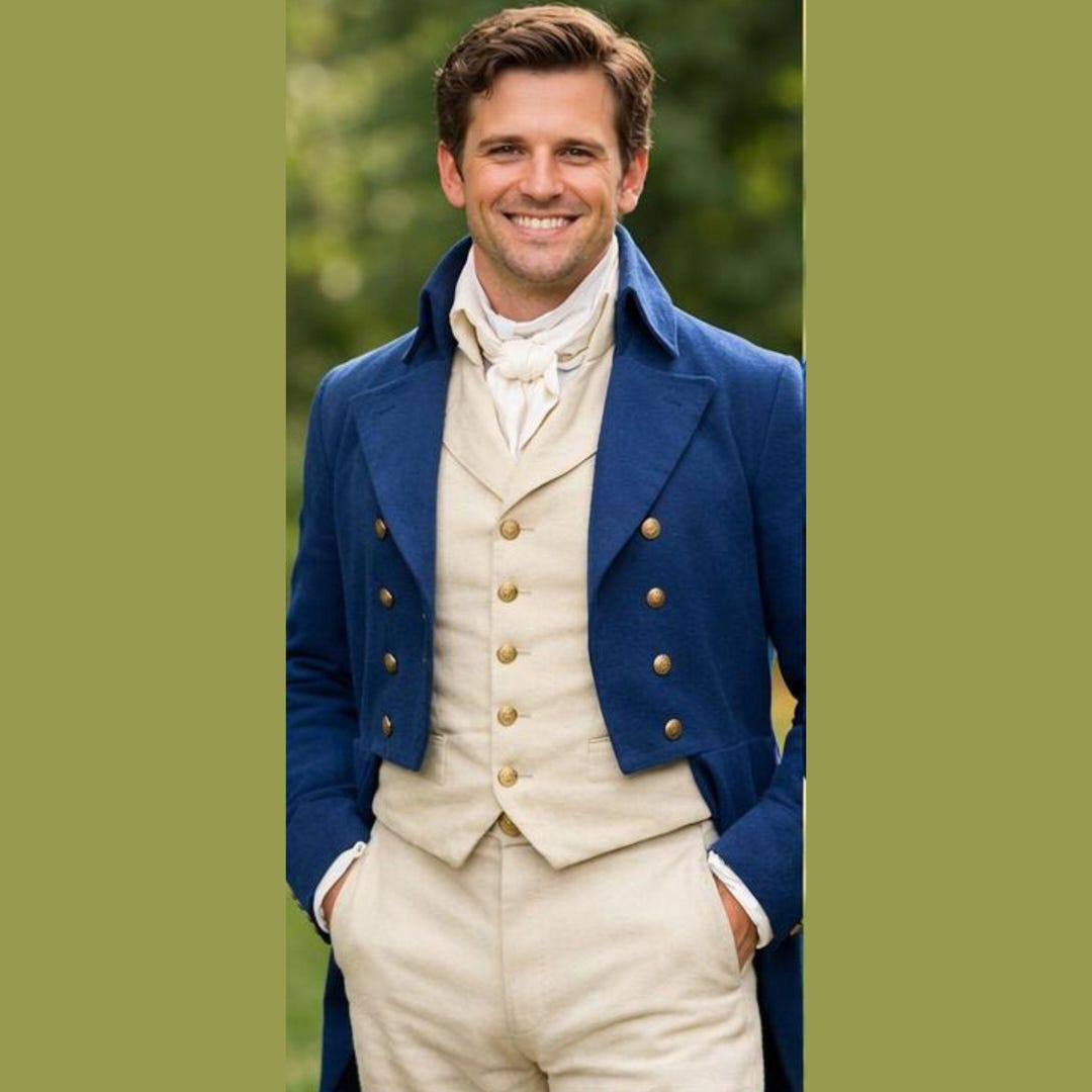 Men's Brighton Blue Wool Regency Tailcoat, Vnitage Victorian Steampunk ...