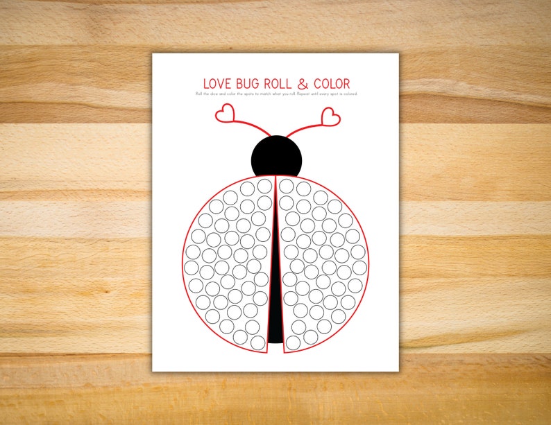 Love Bug Roll and Color. Classroom Valentines. DIY Valentines ...