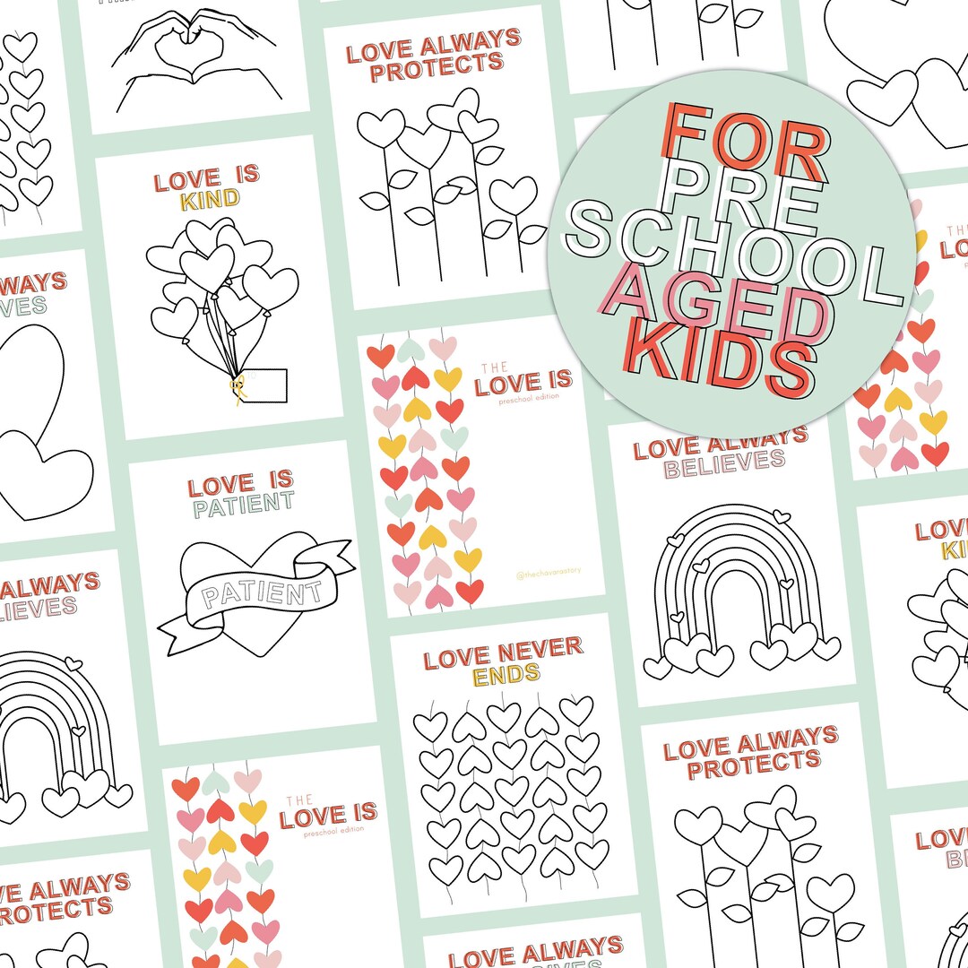 1 Corinthians Printable Coloring Book for Preschool. Kindergarten. Love ...