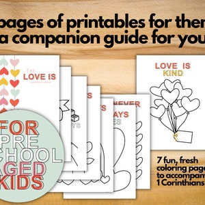 1 Corinthians Printable Coloring Book for Preschool. Kindergarten. Love ...