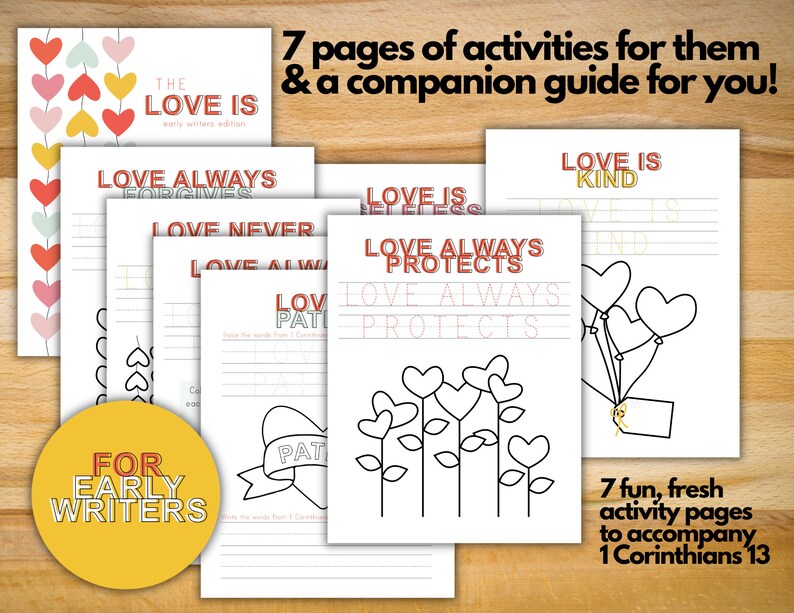 1 Corinthians Printable Workbook Early Writers. Kindergarten. Preschool ...