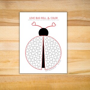 Love Bug Roll and Color. Classroom Valentines. DIY Valentines. - Etsy