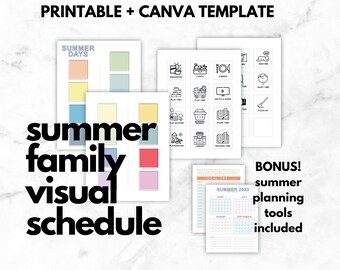 PRINTABLE Summer Schedule Visual Cards, Summer Routine Visual Schedule ...
