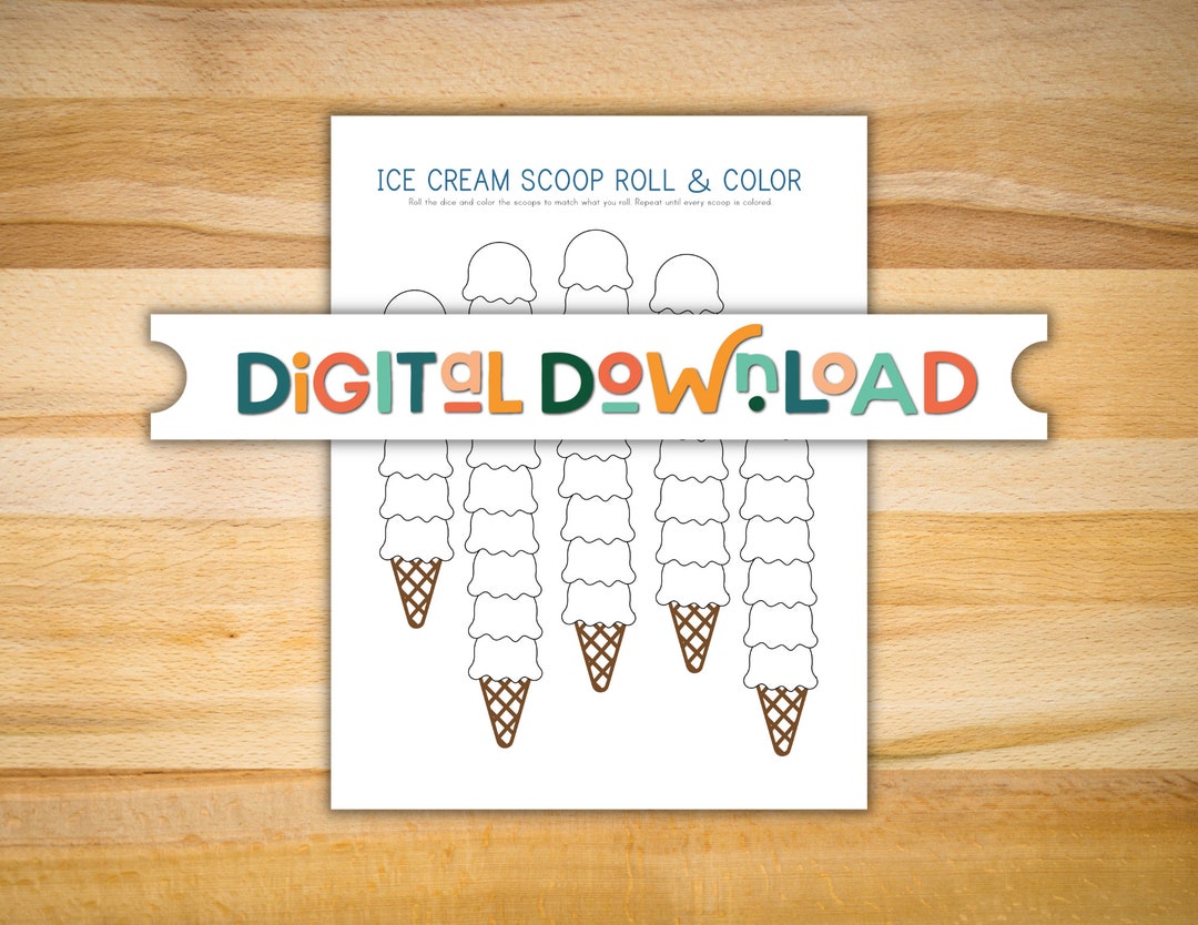 Ice Cream Roll and Color. Classroom Printable. DIY Valentines ...