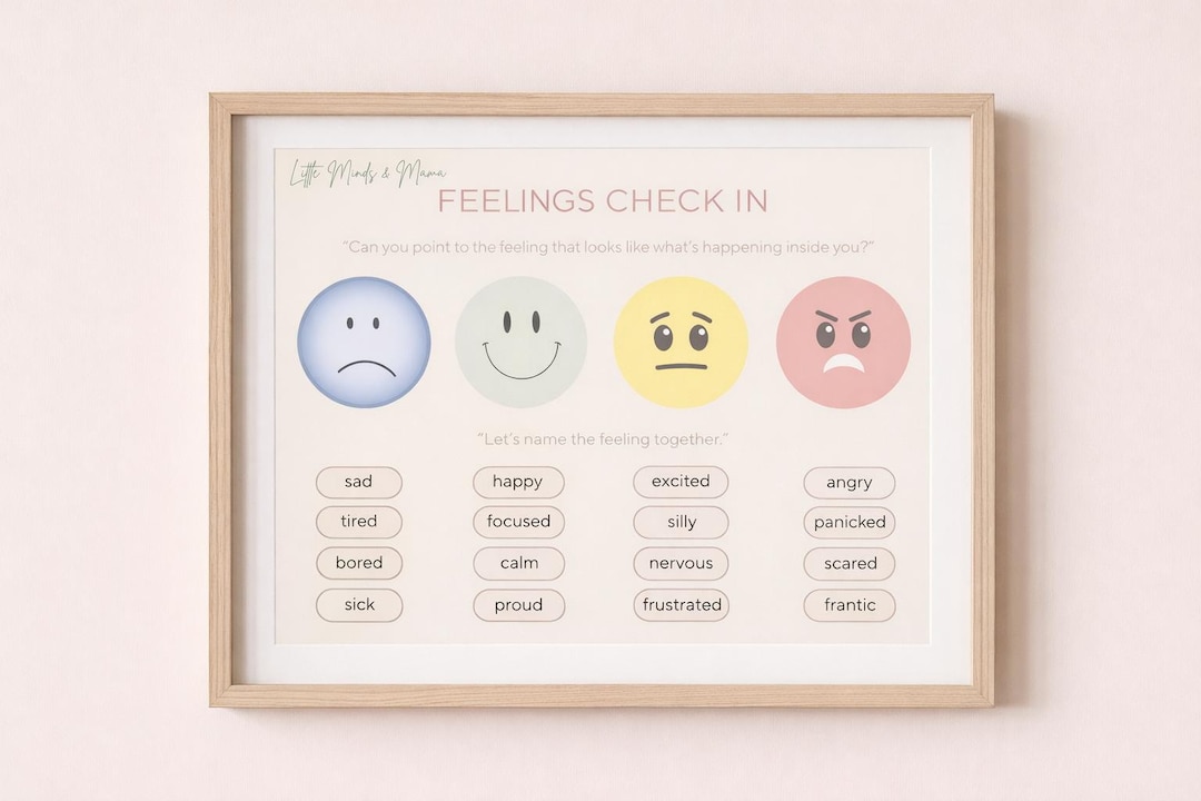 Feelings Check-in Chart for Kids | Help Children Name Big Emotions ...