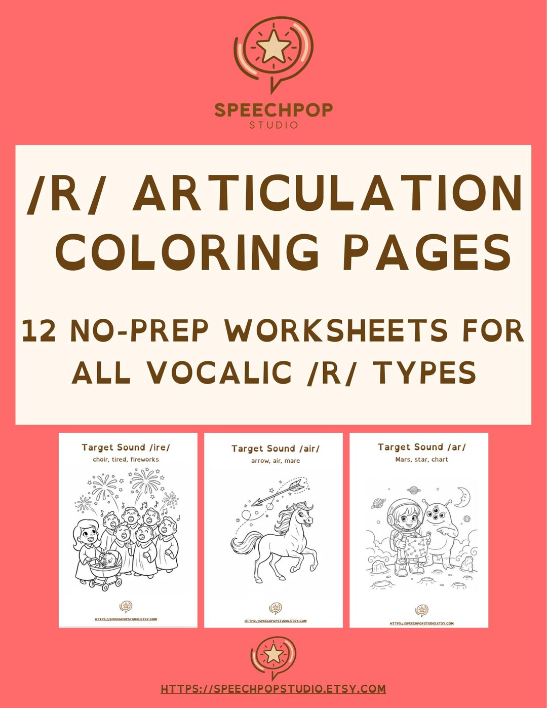 R Articulation Coloring Pages - 12 NO-PREP Worksheets for All Vocalic R ...