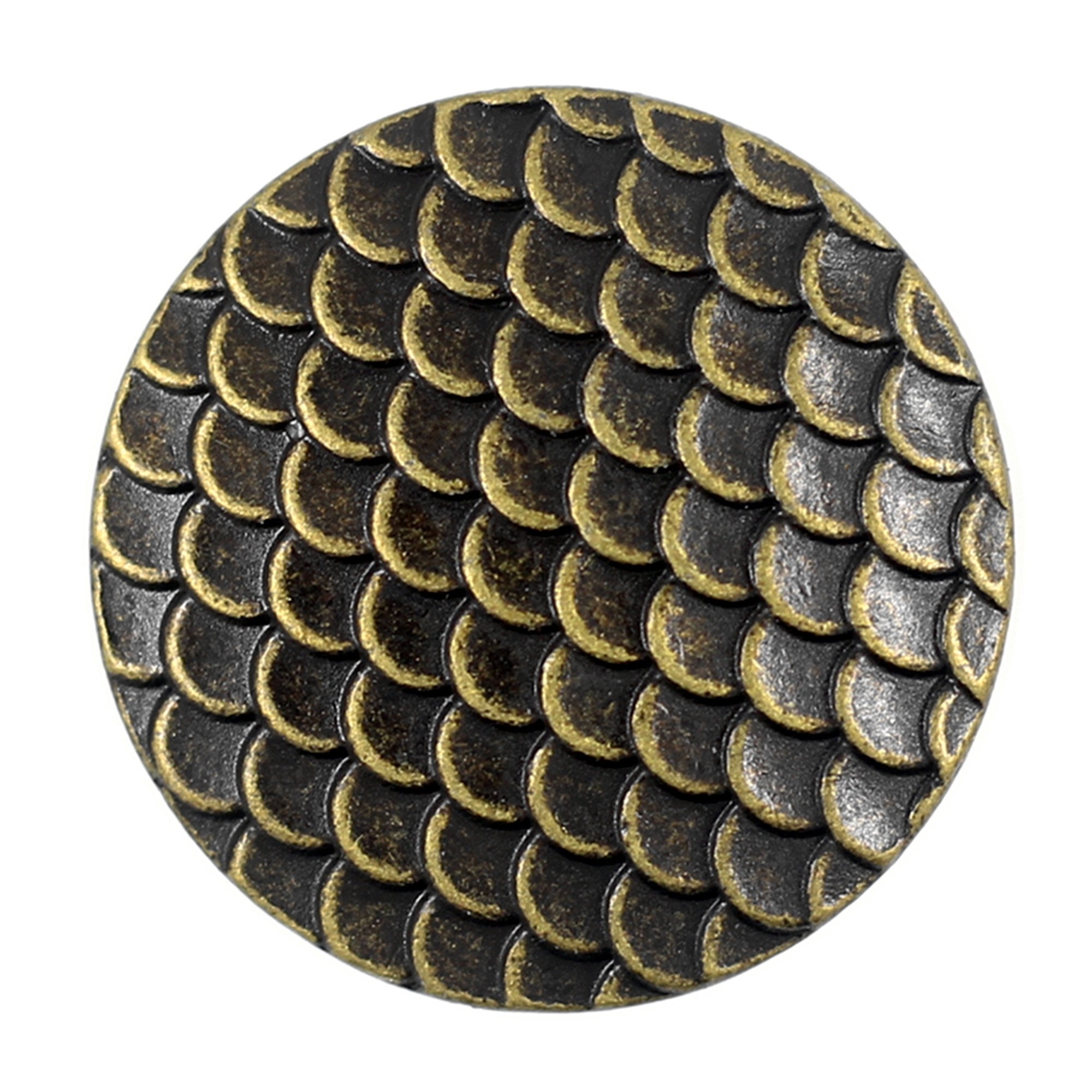 10 Pieces Antique Brass Dragon Scales Metal Shank Buttons. 23mm (7/8 ...