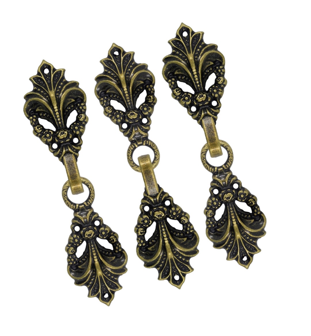 Bezelry 6 Pairs Antique Brass Arabesque Flower Garland Sew on Cape or ...