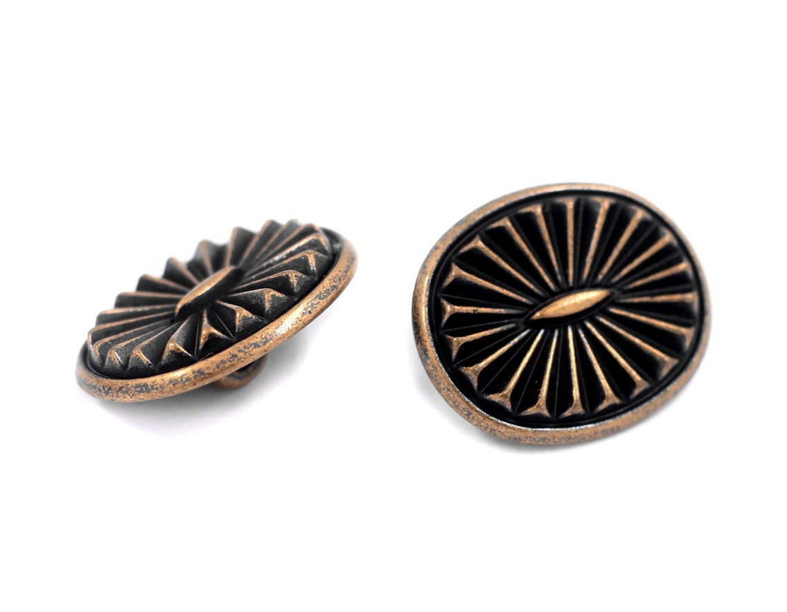 12 Pieces Antique Copper Oval Southwest Concho Style Metal Shank ...