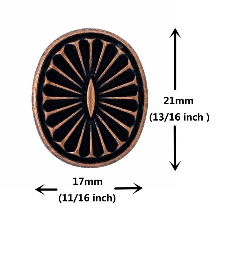 12 Pieces Antique Copper Oval Southwest Concho Style Metal Shank ...