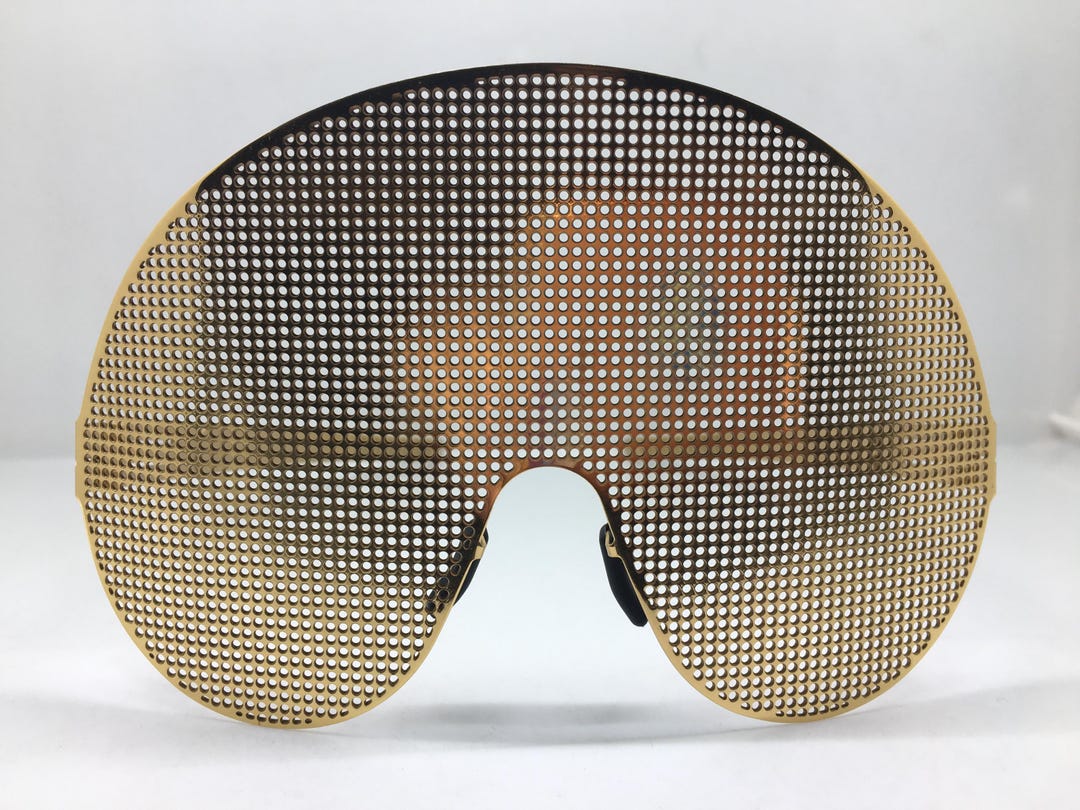 MOD Op Art Pinhole Gold Black Shield Runway Show SUNGLASSES - Etsy