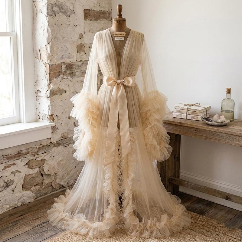 White Bridal Tulle Robe - Etsy
