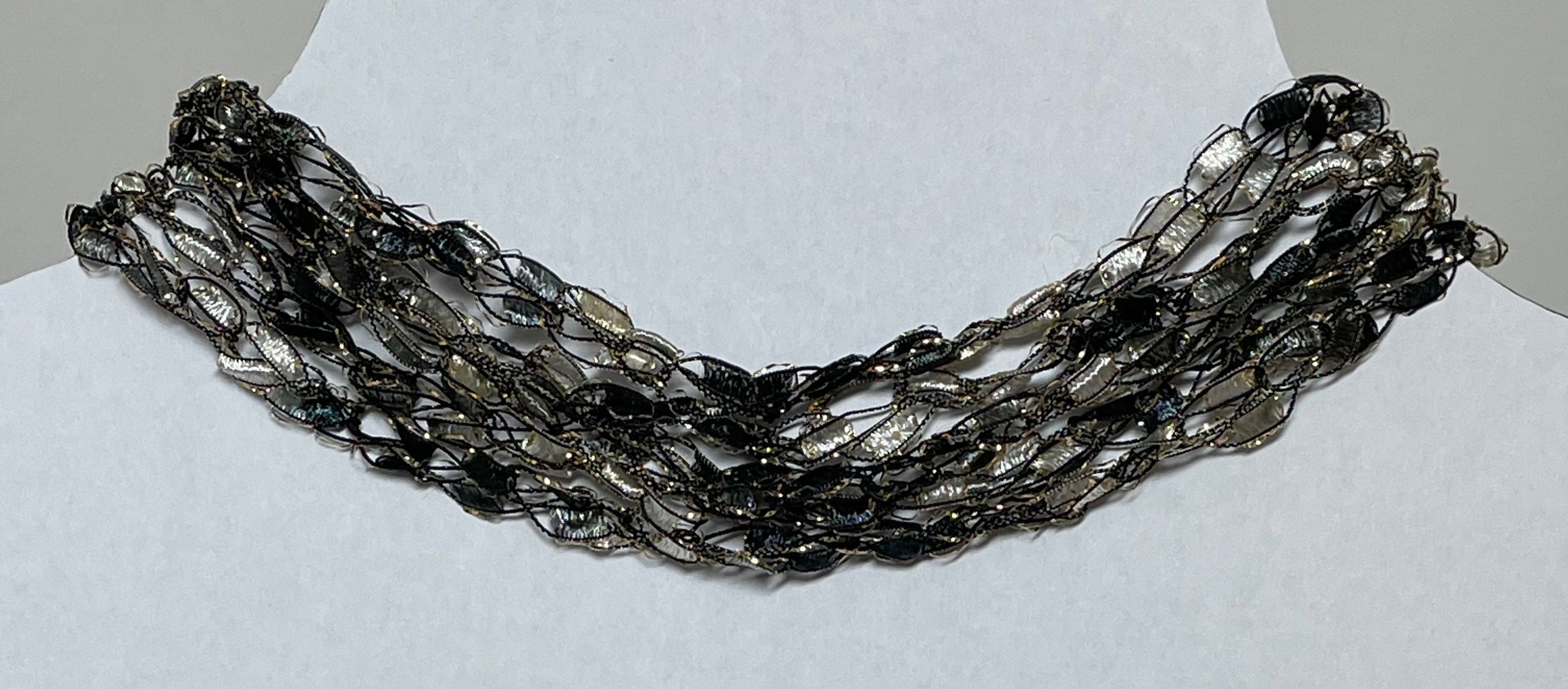 GOLD Metallic Thread Ladder Yarn Crochet - Etsy