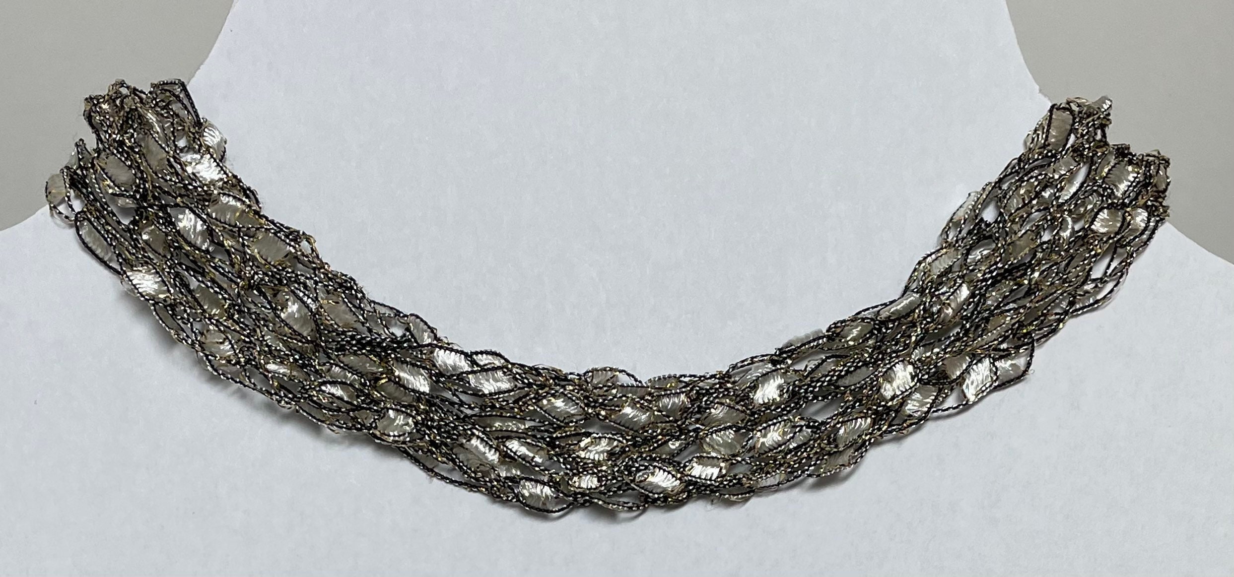 GOLD Metallic Thread Ladder Yarn Crochet - Etsy