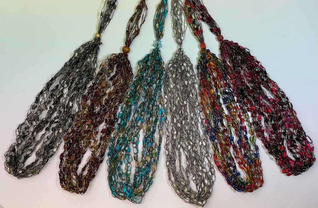GOLD Metallic Thread Ladder Yarn Crochet - Etsy
