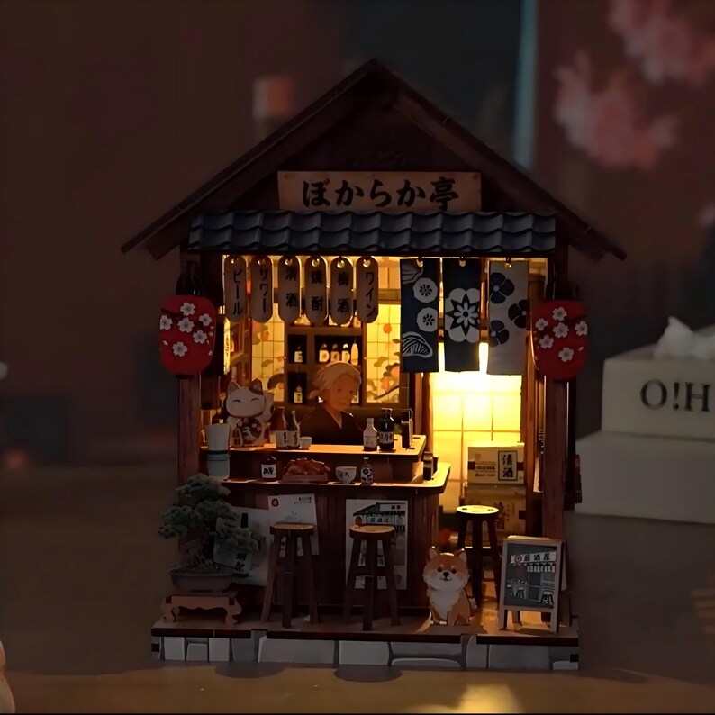 Japanese LED Book Nook DIY Miniature House Izakaya Sakura Tea House - Etsy