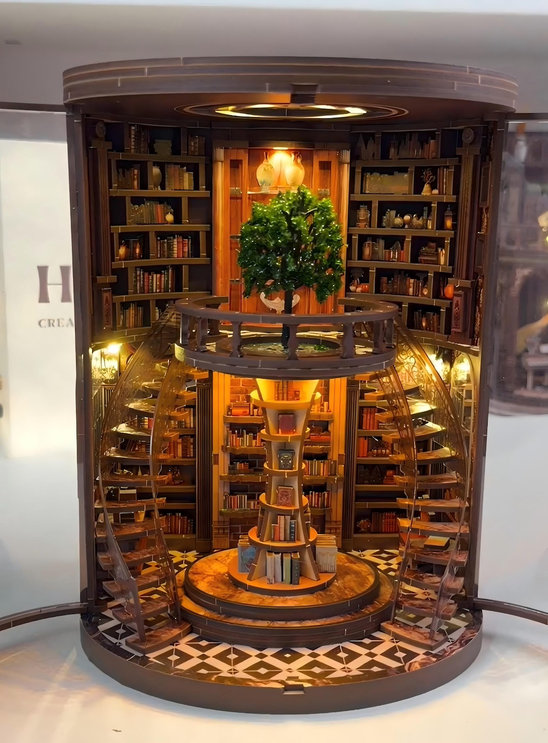 Library Book Nook Kit, DIY Wooden Shelf Insert With LED, Book Lover ...