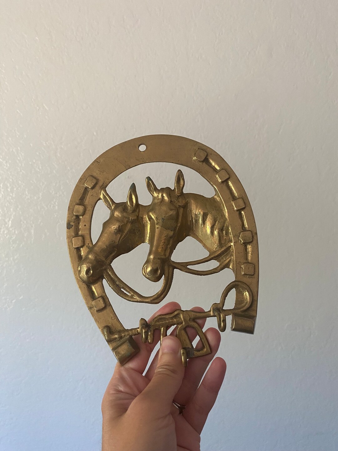 Vintage Brass Lucky Horseshoe Key Holder - Etsy