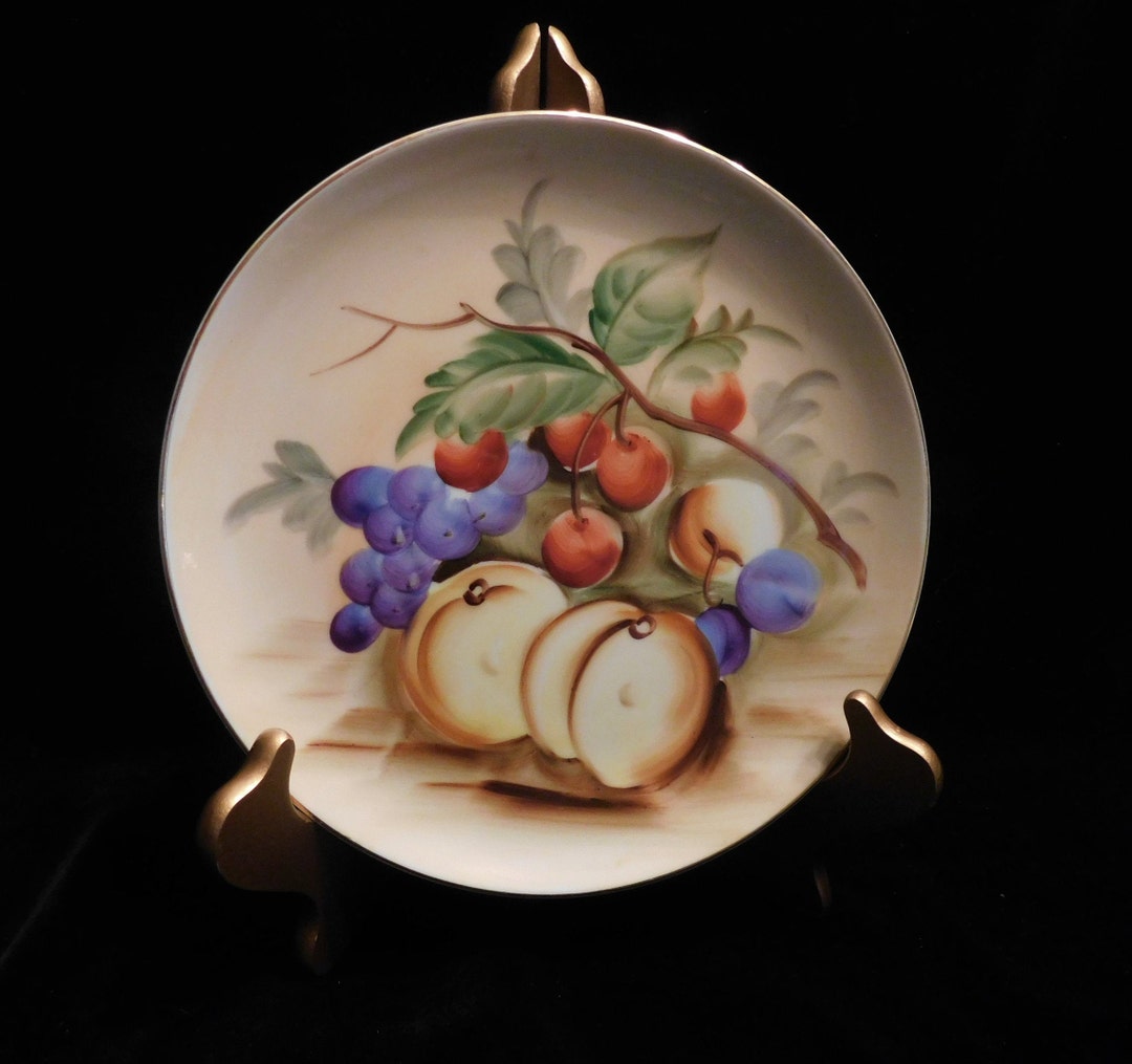 Lefton Vintage Fruit Plate: Hand-painted China Decor (8.25" D) - Etsy