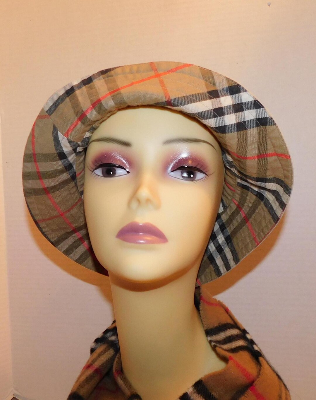 Vintage Burberry Classic Nova Check Reversible Hat, 1 Owner, Purchased ...