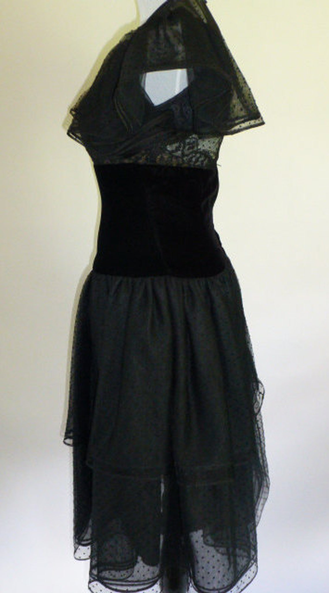 Vintage Point D' Esprit Lace and Silk Velvet Little Black - Etsy