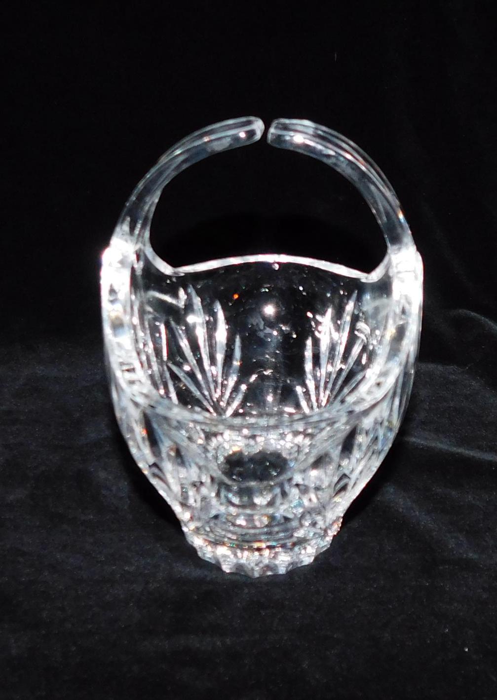 Vintage Heavy Lead Crystal Fancy Cut "split" Handle Basket, Bohemia ...