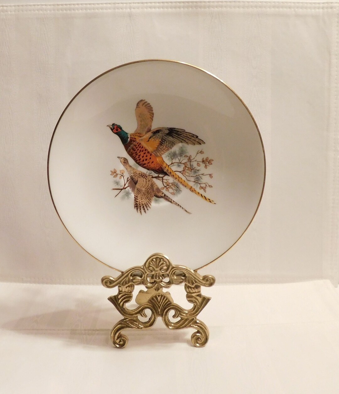 Hammersley PHEASANT Bone China Oversized Saucer, Gold Rim, Made in ...