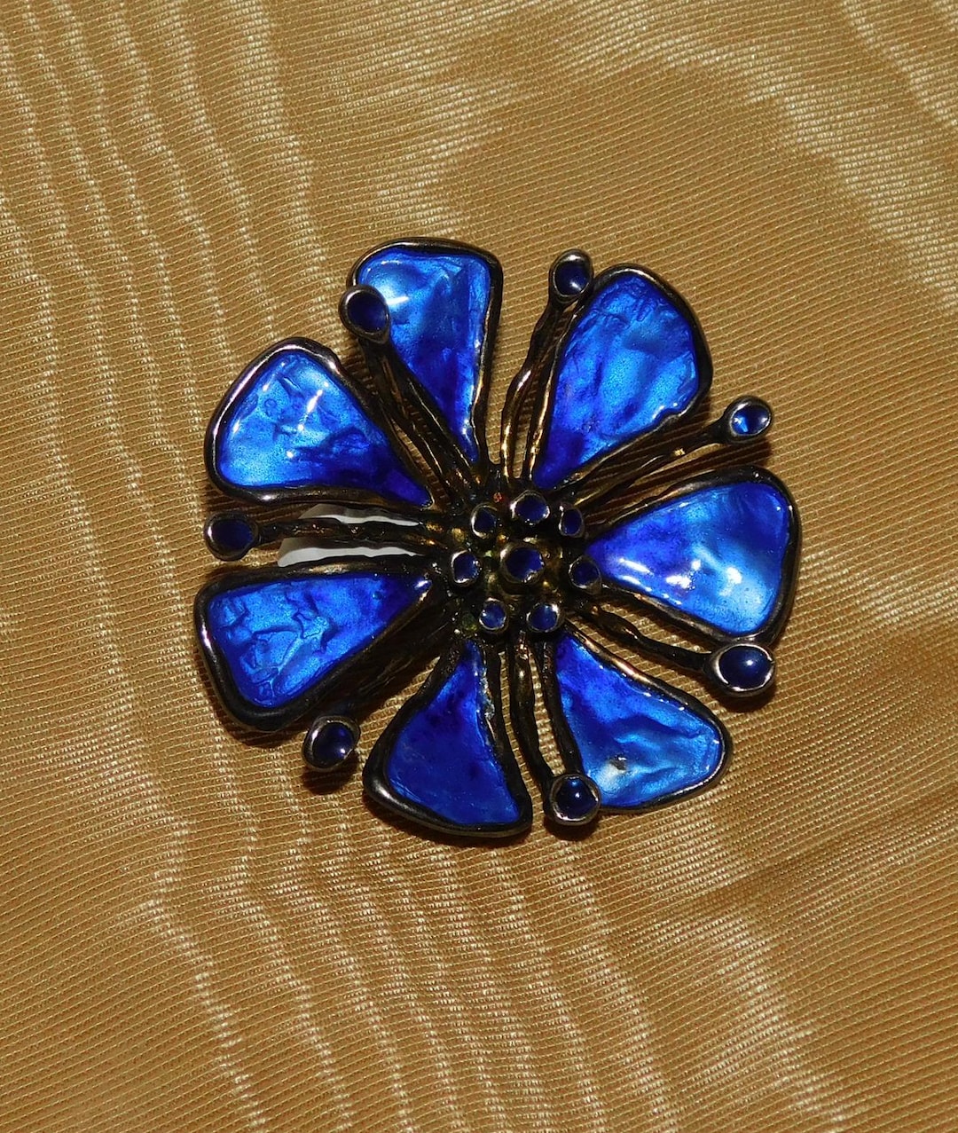 David Anderson - KJ Otteren, Norway, MCM Blue Enamel & Sterling Silver ...