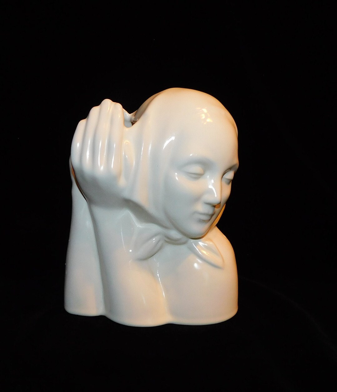 Catalina Pottery Ivory Peasant Girl Planter / Vase, C-801 Sticker ...