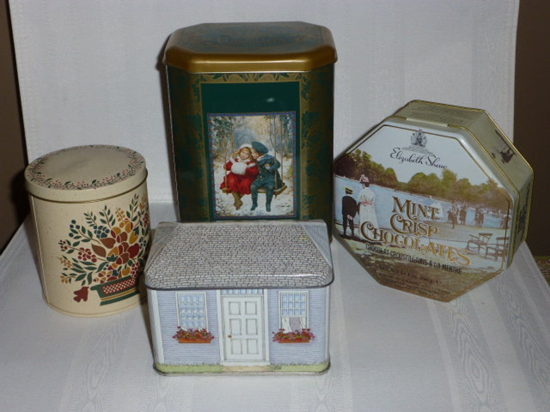 4 Assorted Vintage Made in England Collectible Tins / Containers ...
