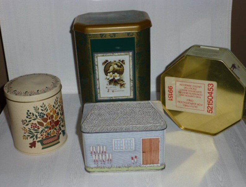 4 Assorted Vintage Made In England Collectible Tins / | Etsy