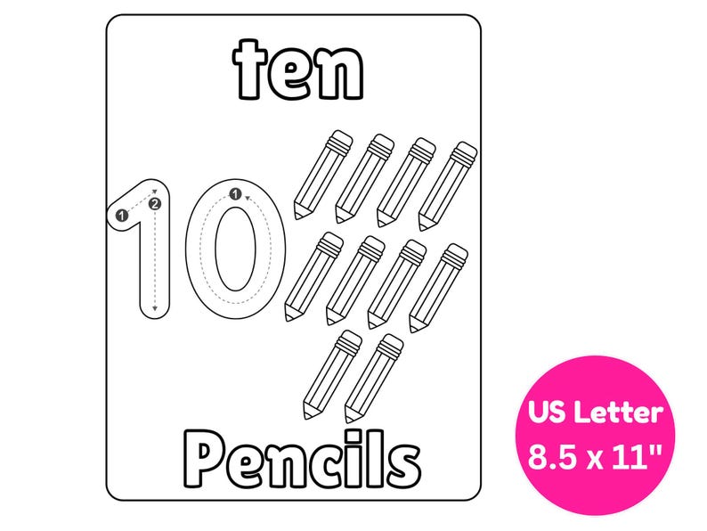 Numbers 1-10 Coloring & Counting Worksheets | Preschool Number Tracing ...