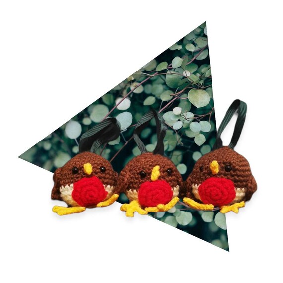 Set of 3 Robin Tree Decoration Xmas Decorations Bird Home - Etsy UK