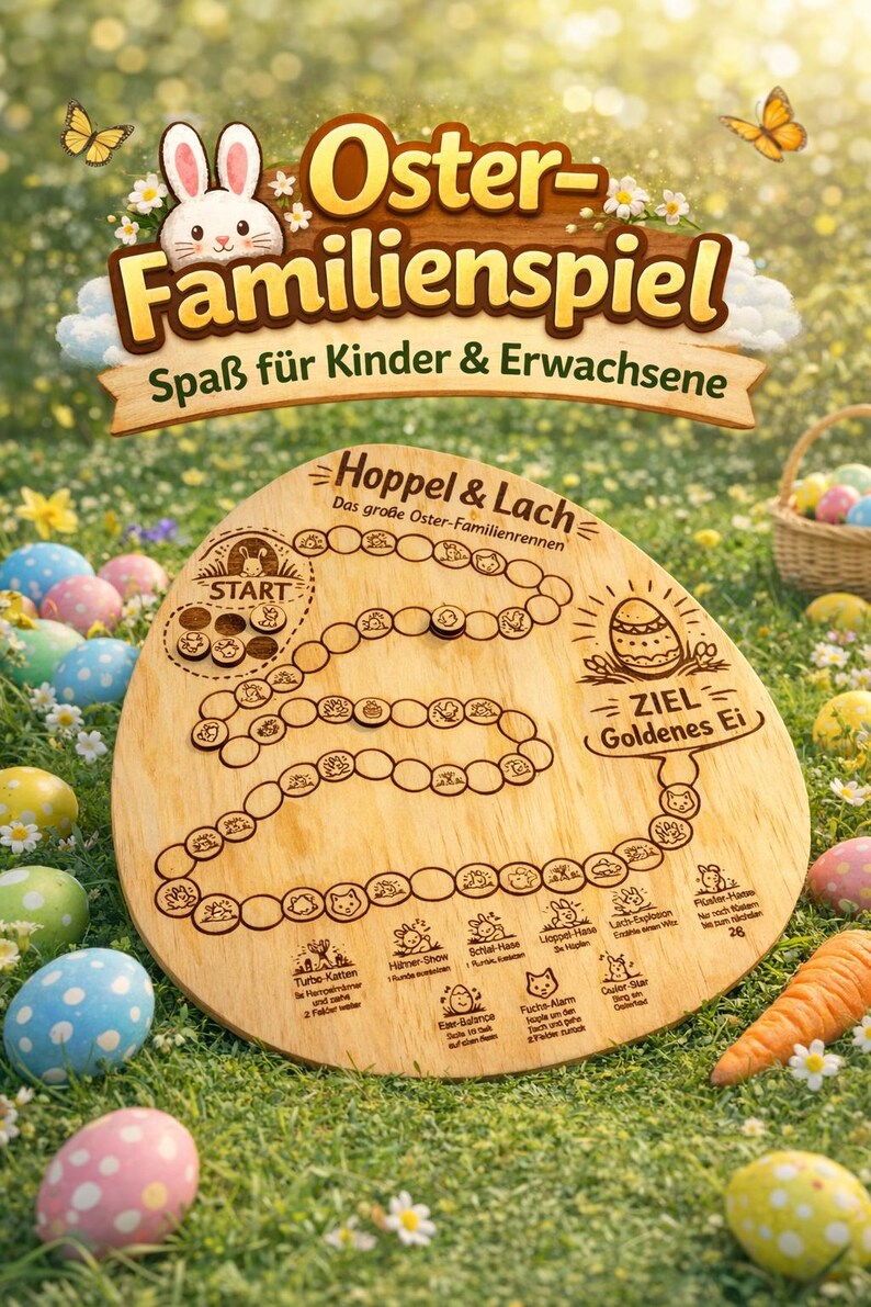 Laser Cut File Easter Board Game Family | Easter Family Game | Easter ...