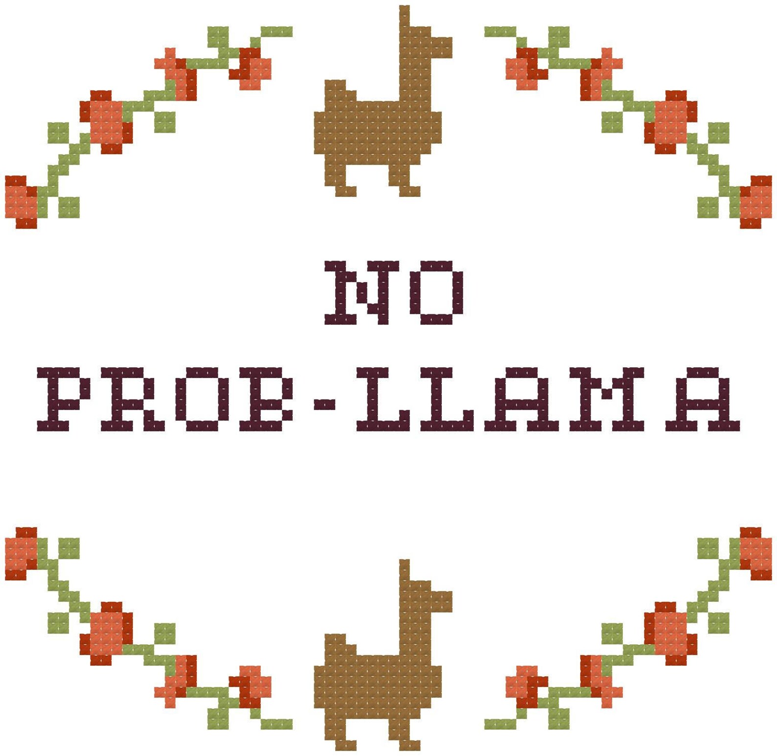 No Prob-llama PDF Cross Stitch Pattern - Etsy
