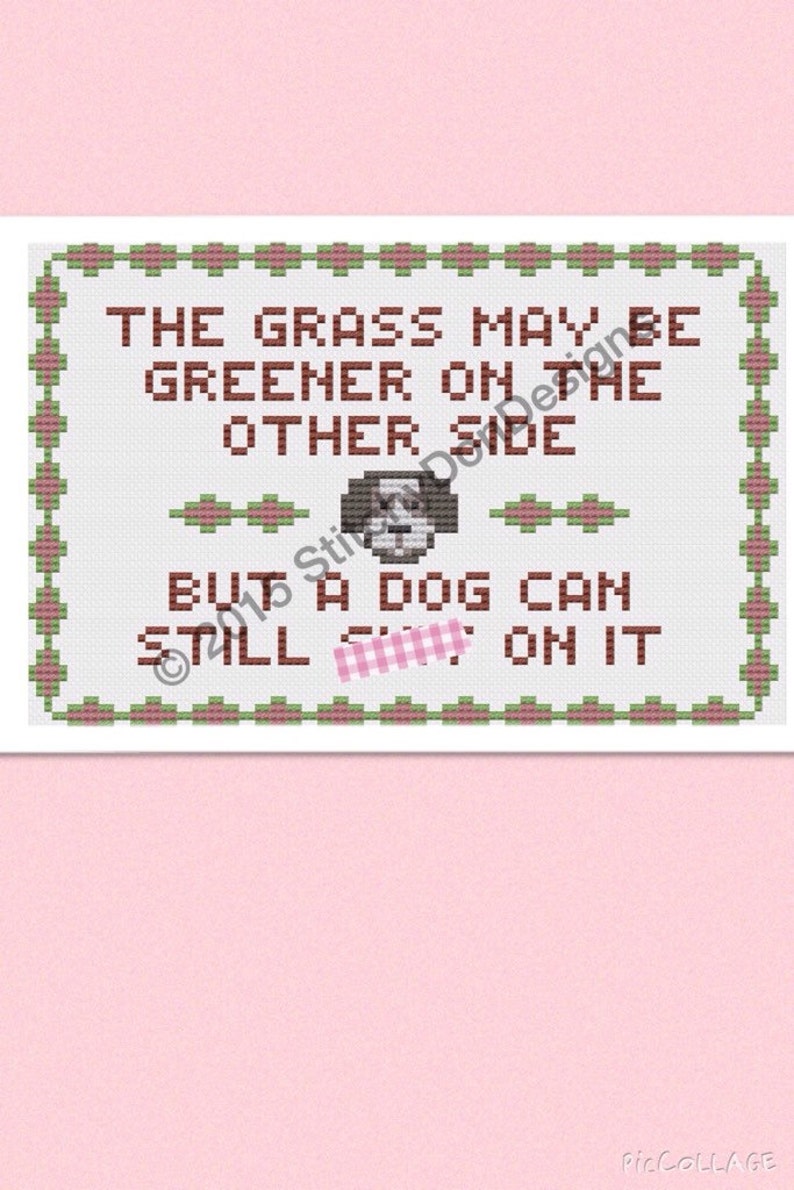 The Grass is Greener Cross Stitch PDF Pattern Chart - Etsy