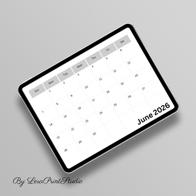 ADHD Calendar Template – Minimalist 2026 Monthly Planner, Editable ...