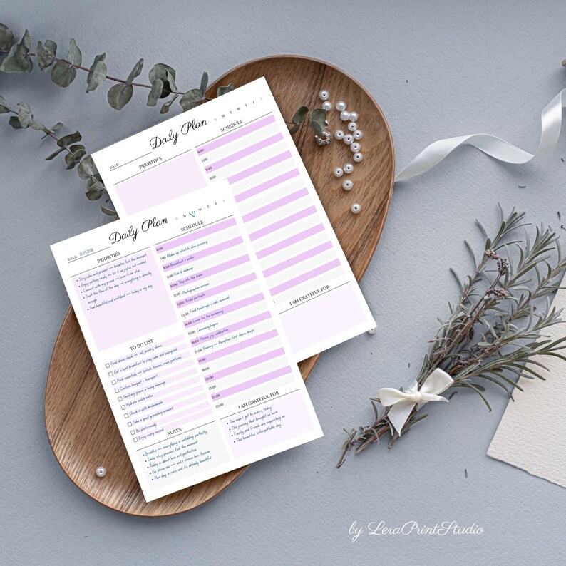 Daily Planner Printable PDF | Minimalist Schedule & To-do List (A4, A5 ...