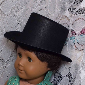 Vintage Hard Flocked black Doll Top Hat for 18 Inch Dolls Suitable for ...