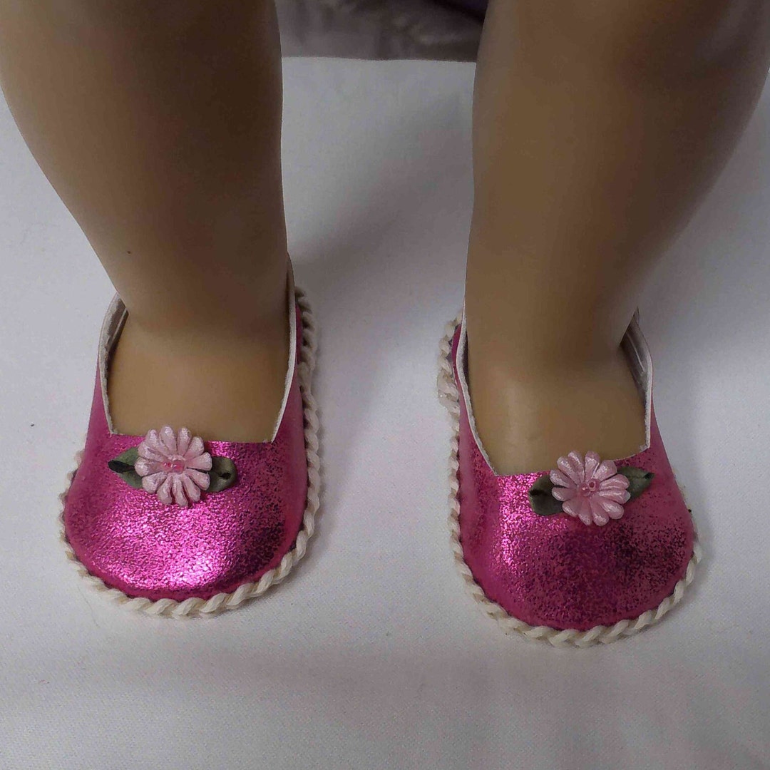 Lollipop Pink Sparkly Slip on Doll Shoes/sandals Doll Shoes Fit 18 ...